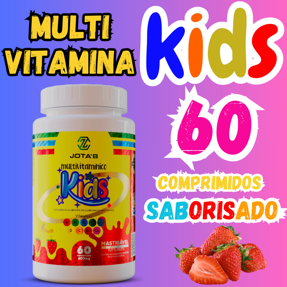 AZ Infantil – Multivitamínico em Comprimidos Mastigáveis, 60 Unidades, Sabor Morango. | Shopee ...