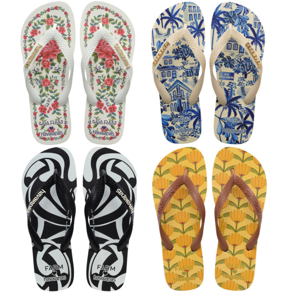 Kit 2 Pares Chinelo Havaianas Farm Coleção Nova Tropical Slin Promoção ...