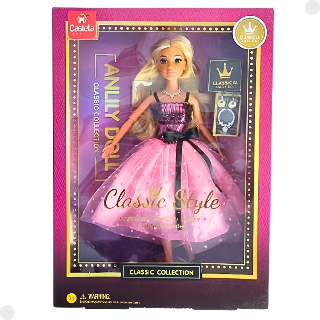 Boneca Articulada Anlily Classic Style C/ Acessórios CBS0235 - Castela ...