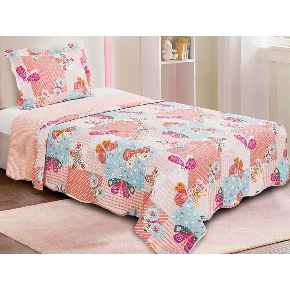 COLCHA EVOLUTION PATCHWORK INFANTIL - BORBOLETA | Shopee Brasil