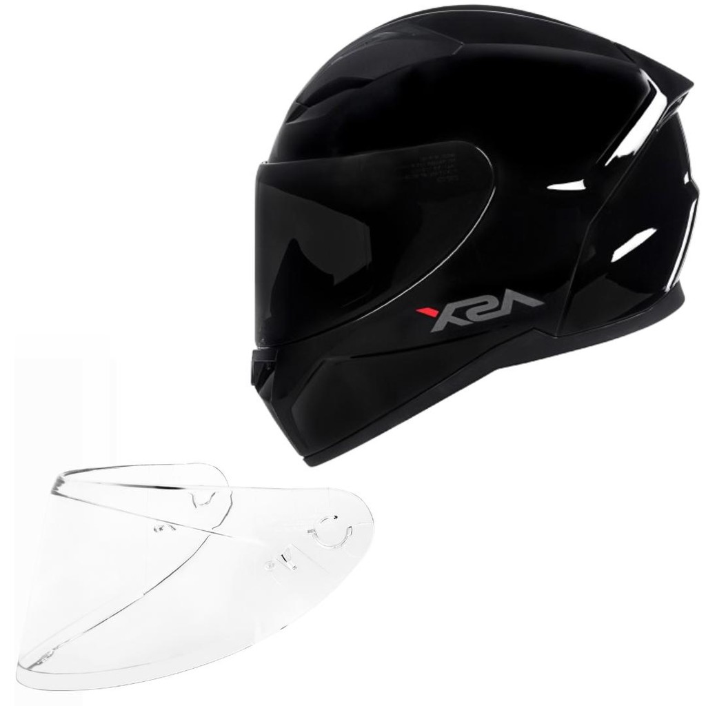 Kit Capacete Masculino Feminino Asx City Preto Brilho Moto Viseira Fume ...