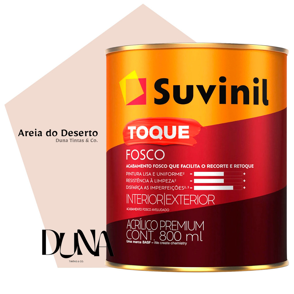 Tinta Suvinil Toque Fosco Premium Areia do Deserto 800ml | Shopee Brasil