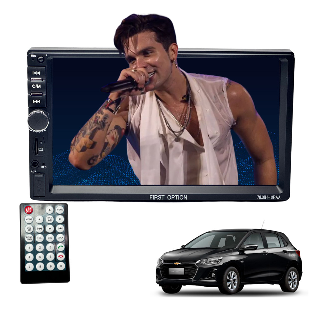 Central Multimidia MP5 CarPlay Android Auto 2 Din 7 Polegadas Onix 2012 2013 2014 2015 2016 até ...