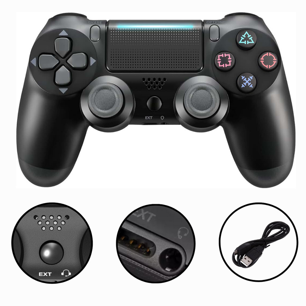 Controle Compatível Com Ps4 Pc Sem Fio Wireless Bluetooth Gamer Manete ...