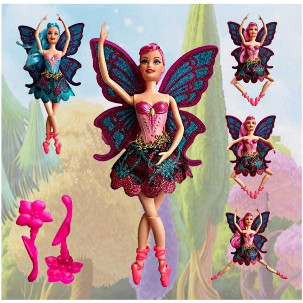 BONECA FADA BAILARINA COM ASAS BALLET TIPO BARBIE COM PENTE | Shopee Brasil