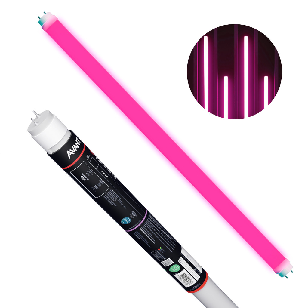 Lampada Led Tubular Rosa T8 18w 110v/220v Ip20 Branco Cod: 875505475 ...