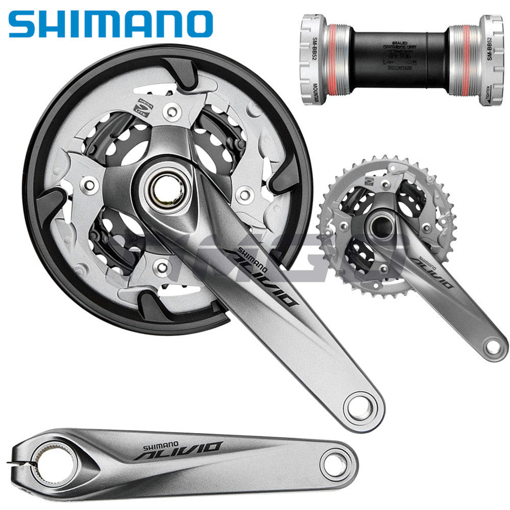 Shimano Alivio FC-M4050 MTB Mountain Bike 3x9 Velocidade Pedaleira 40-30-22T Triplo Chainring ...