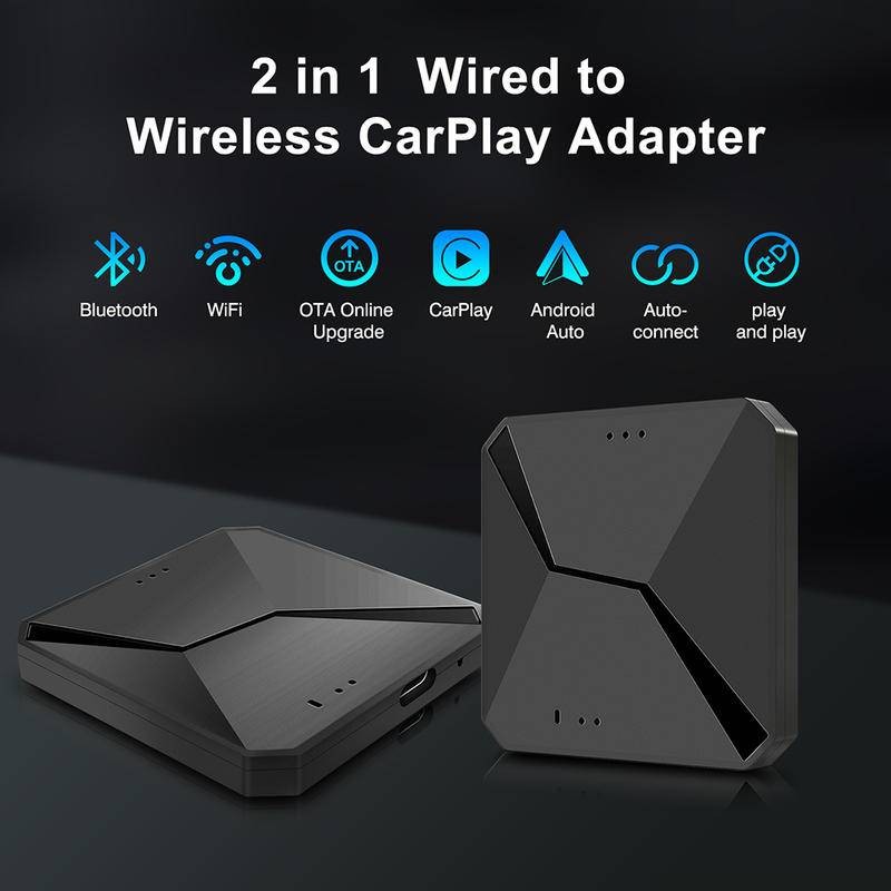 2024 Novo Adaptador De Conectividade CarPlay Sem Fio 2 Em 1 Android Dongle Automático ...
