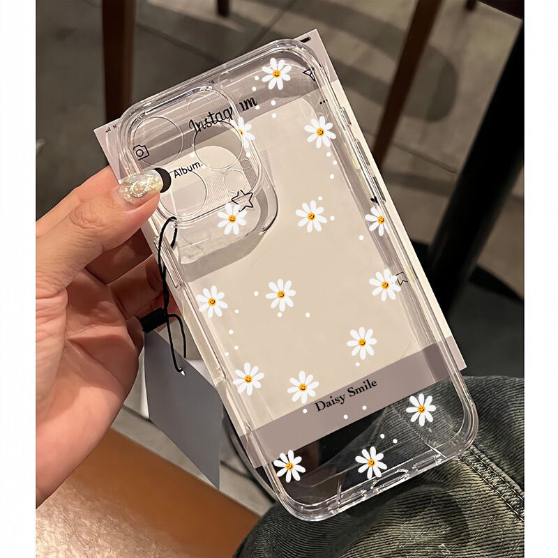 Caixa Para Samsung Galaxy A55 A56 A15 A14 A36 A35 A34 A26 A52 A53 A54 5G A32 Shell Flower Daisy ...
