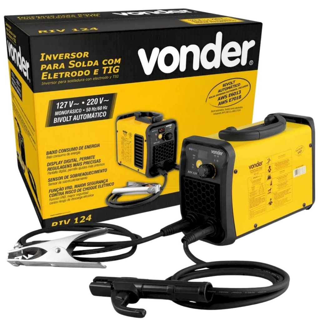 Inversora de Solda com Eletrodo ou TIG para Aço Carbono, Inox, Cobre ...
