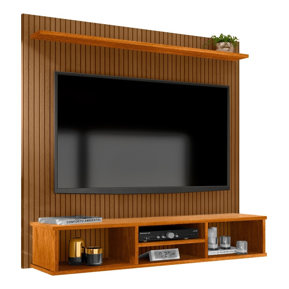 Home Painel Simples Tv 50 Pol Ripado Com Nicho - Offwhite | Shopee Brasil