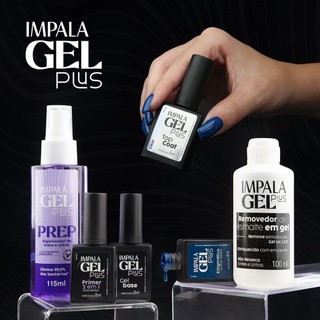 Esmalte em Gel Impala GEL Plus Kit Preparação Finalização e Remoção de ...