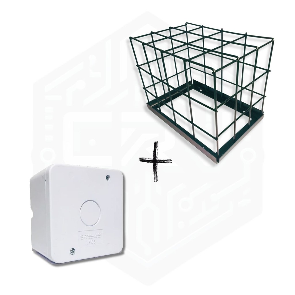 KIT Grade Quadrada Com Sem Chapa Tipo Gaiola Preta + Caixa De Proteção ...