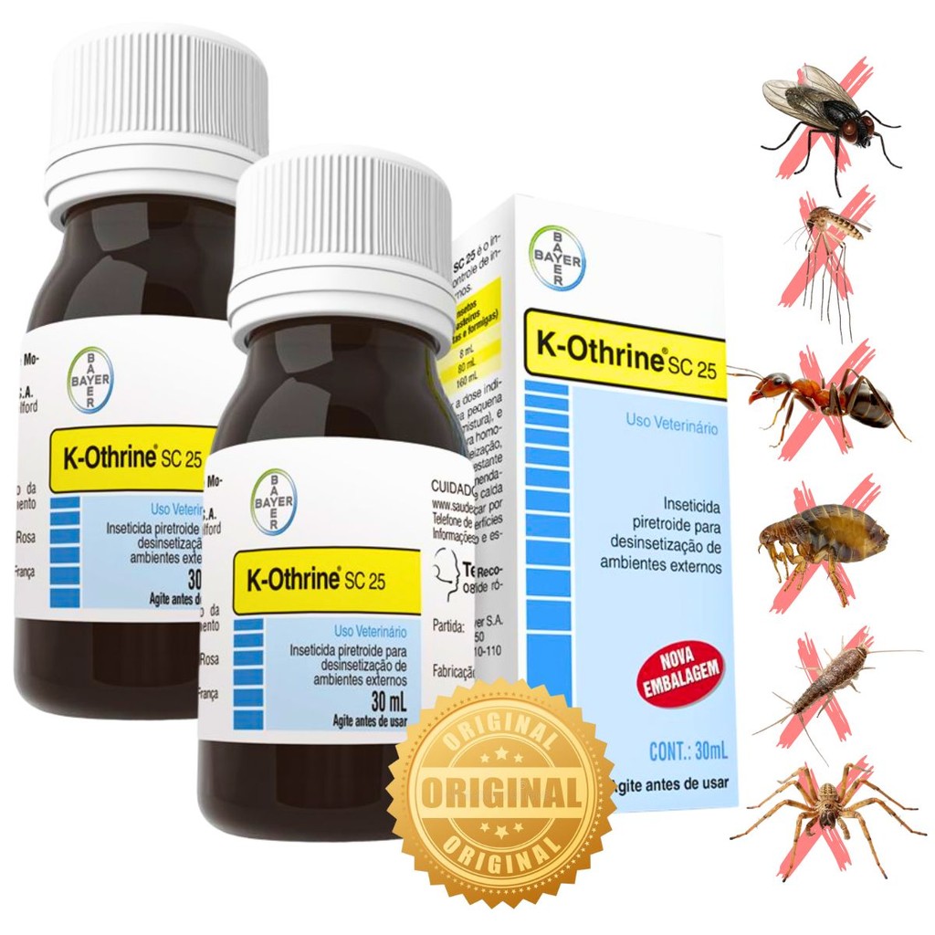 2 Veneno Elimina Barata Formiga Mosca K-Othrine Sc25 30ml | Shopee Brasil