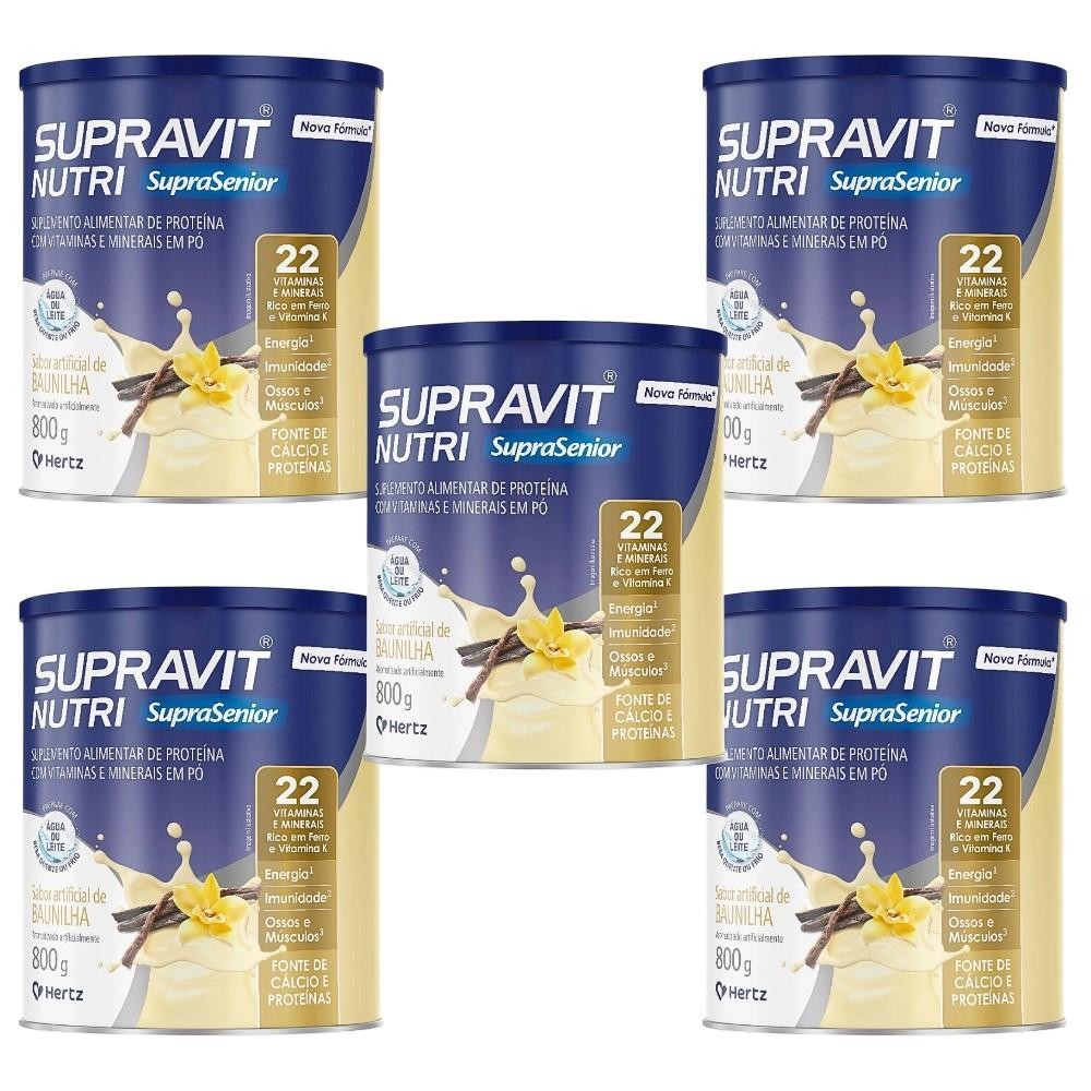 Kit Supravit Nutri Sabor Baunilha 5 Unidades De 800g Cada | Shopee Brasil