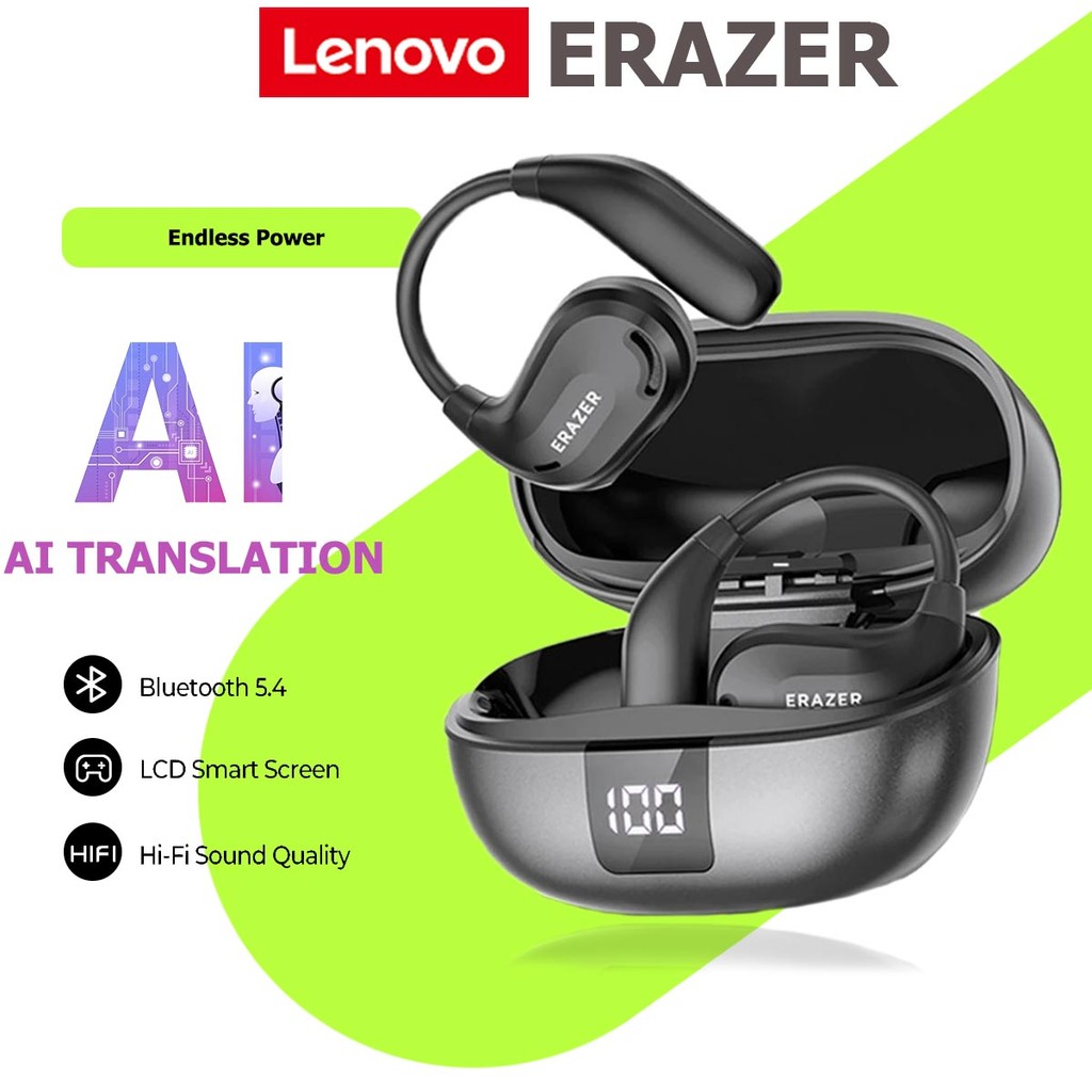 Lenovo ERAZER XT66 Pro Tradução Fone de ouvido sem fio Bluetooth AI ...