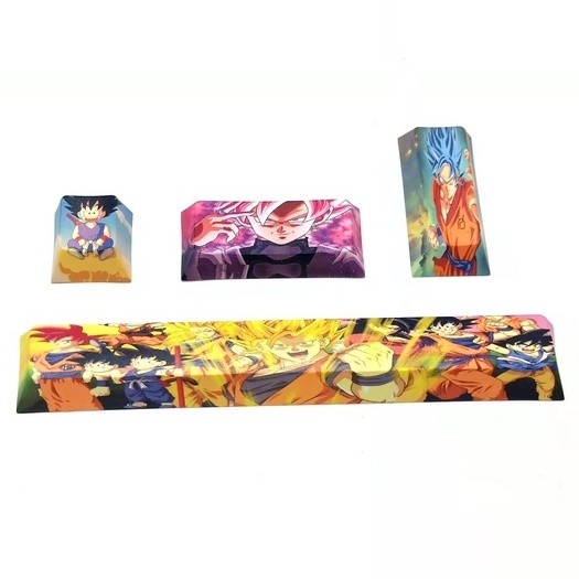 4 pçs DRAGON BALL Keycap cereja Keycap PBT sublimação DRAGON BALL único ...