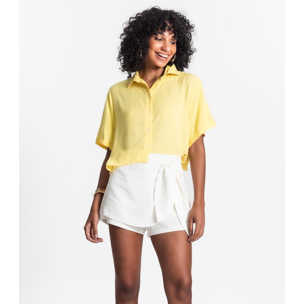 Short Saia Feminino Viscose Com Amarração Select Bege | Shopee Brasil