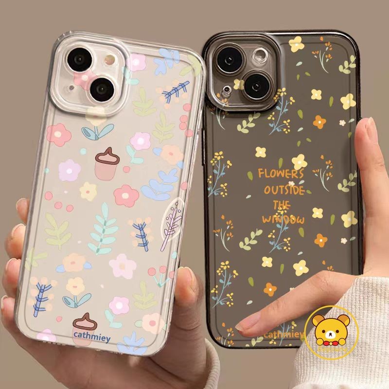 Estilo Coreano Pequeno Fresco Floral Claro Caso De Telefone Para ...