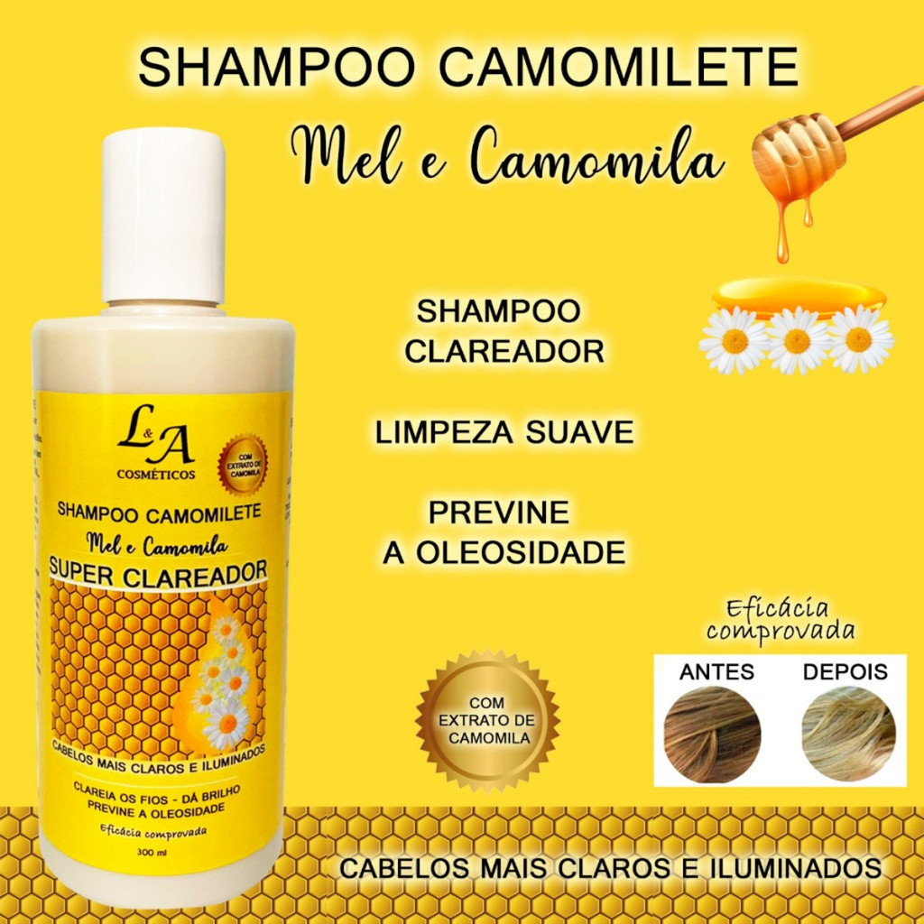 Super Shampoo Clareadora Camomilete 120ml | Shopee Brasil