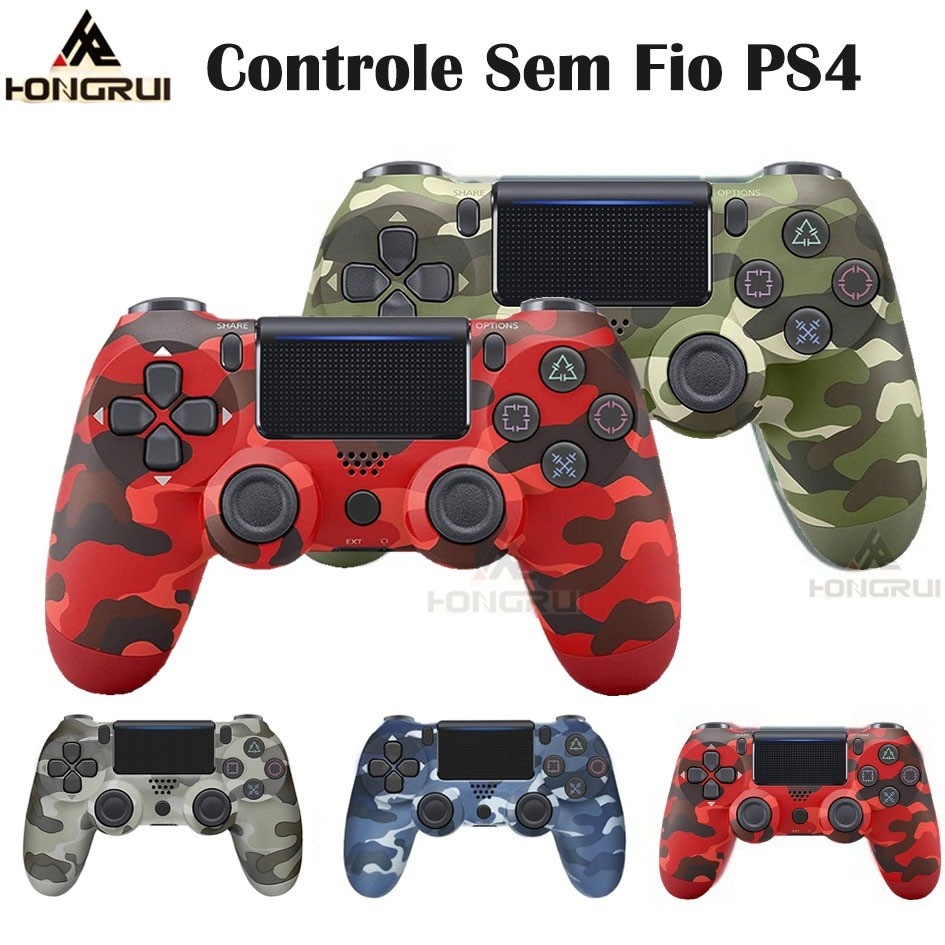 Kit 2 Controle Sem fio Ps4 Joystick Playstation Dualshock 4 Opcional Camuflagem L-666 ...