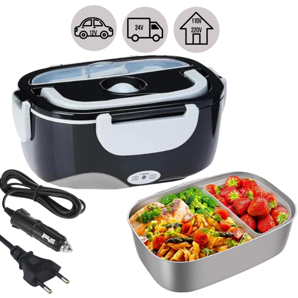 Marmita Elétrica Veicular Tomada Bivolt 110v/220v 12v/24v | Shopee Brasil