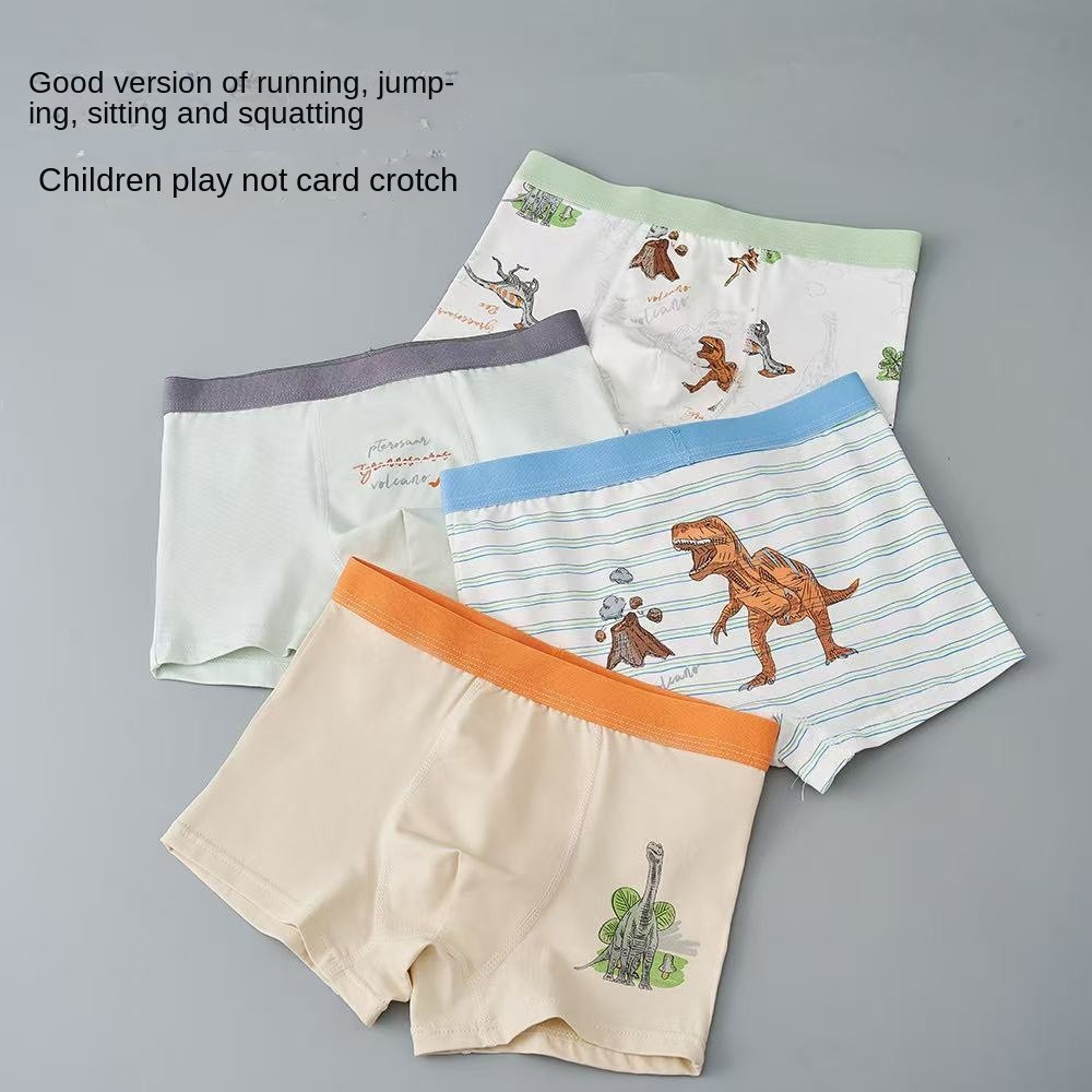 4 peças de algodão puro roupa interior infantil OOTD meninos Boxer ...