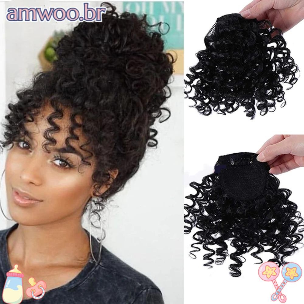 AMWOO Franja De Cabelo , Clipe De Extensões Em Postiços Peruca ...