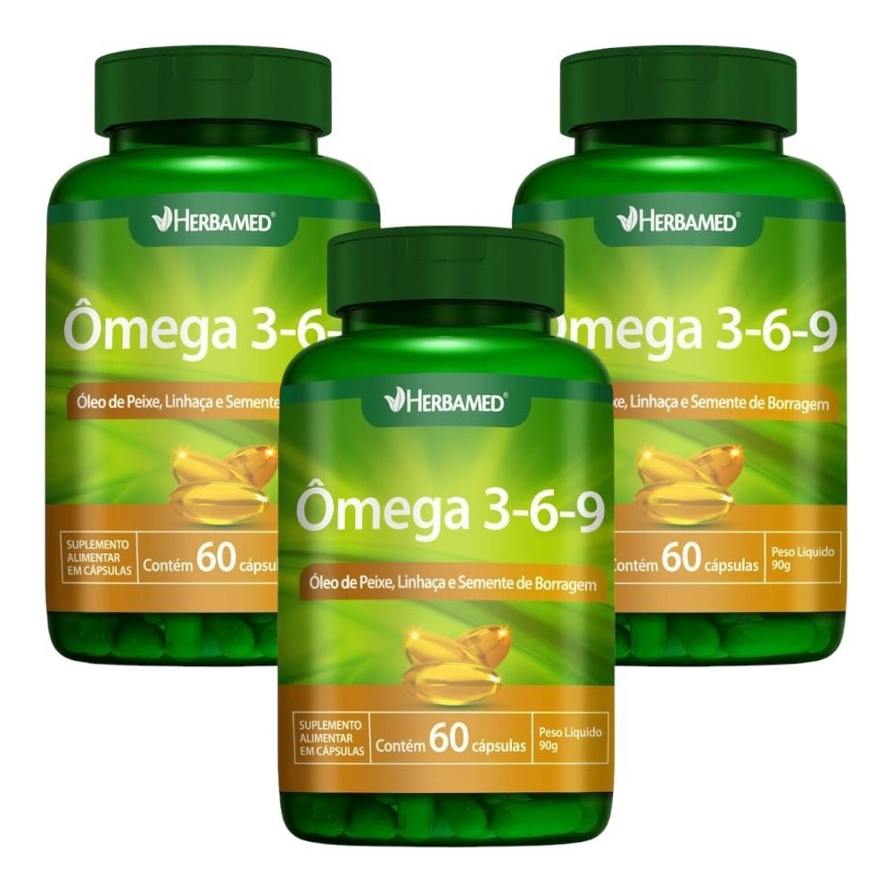 Kit Herbamed Ômega 3-6-9 Com 3 Potes 60 Cápsulas Cada | Shopee Brasil