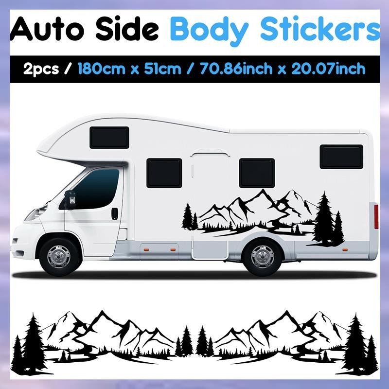 (Cszd) RV Motorhome Side Body Sticker DIY Grande Mountain Tree Decal ...