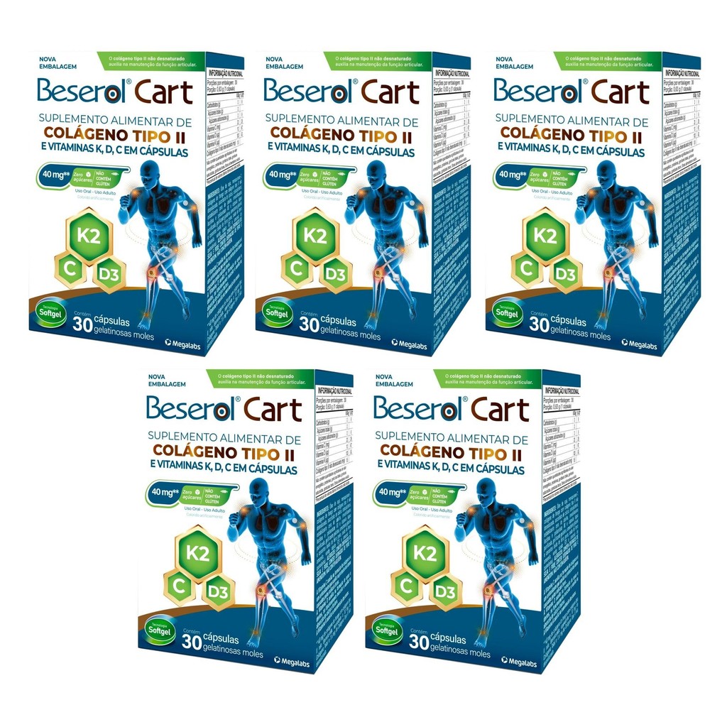 Kit Beserol Cart Com 5 Unidades De 30 Cápsulas Cada | Shopee Brasil