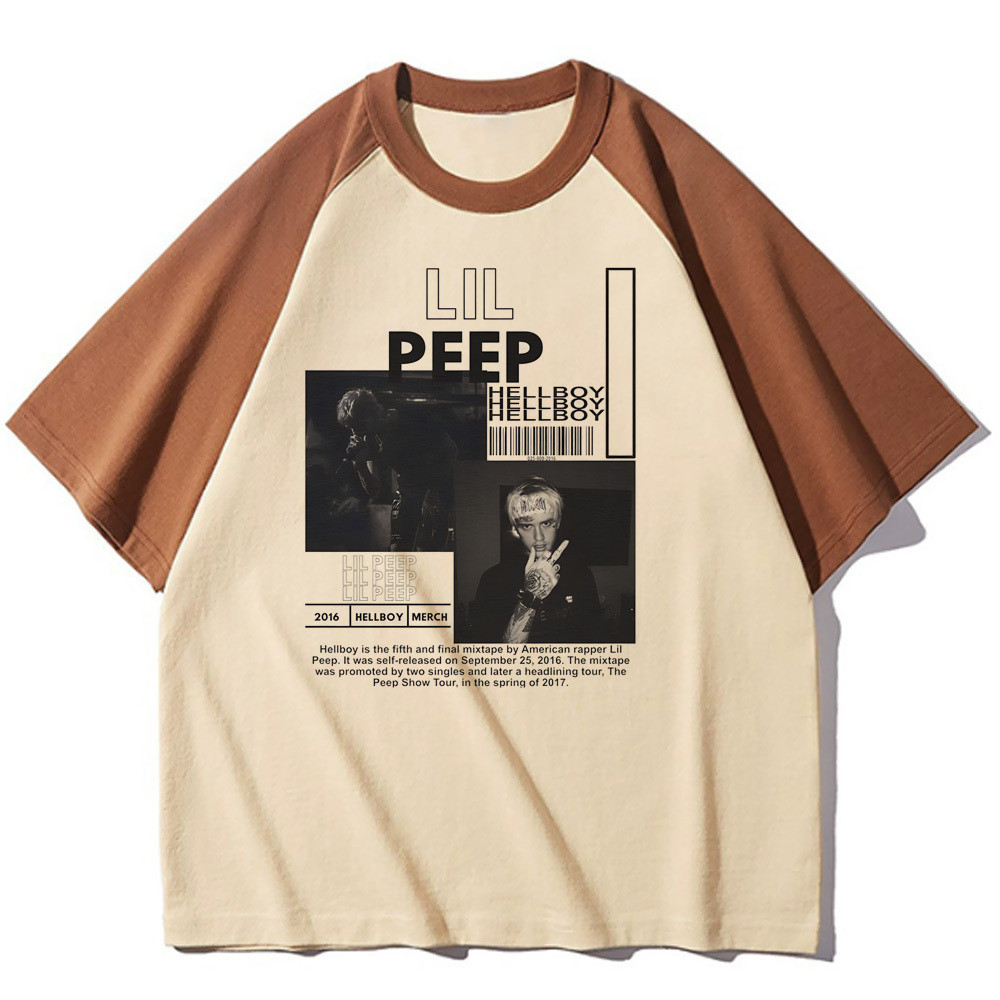 Lil Peep top tees Feminino kawaii Y2k Cultura Pop Psicodélico Camiseta ...