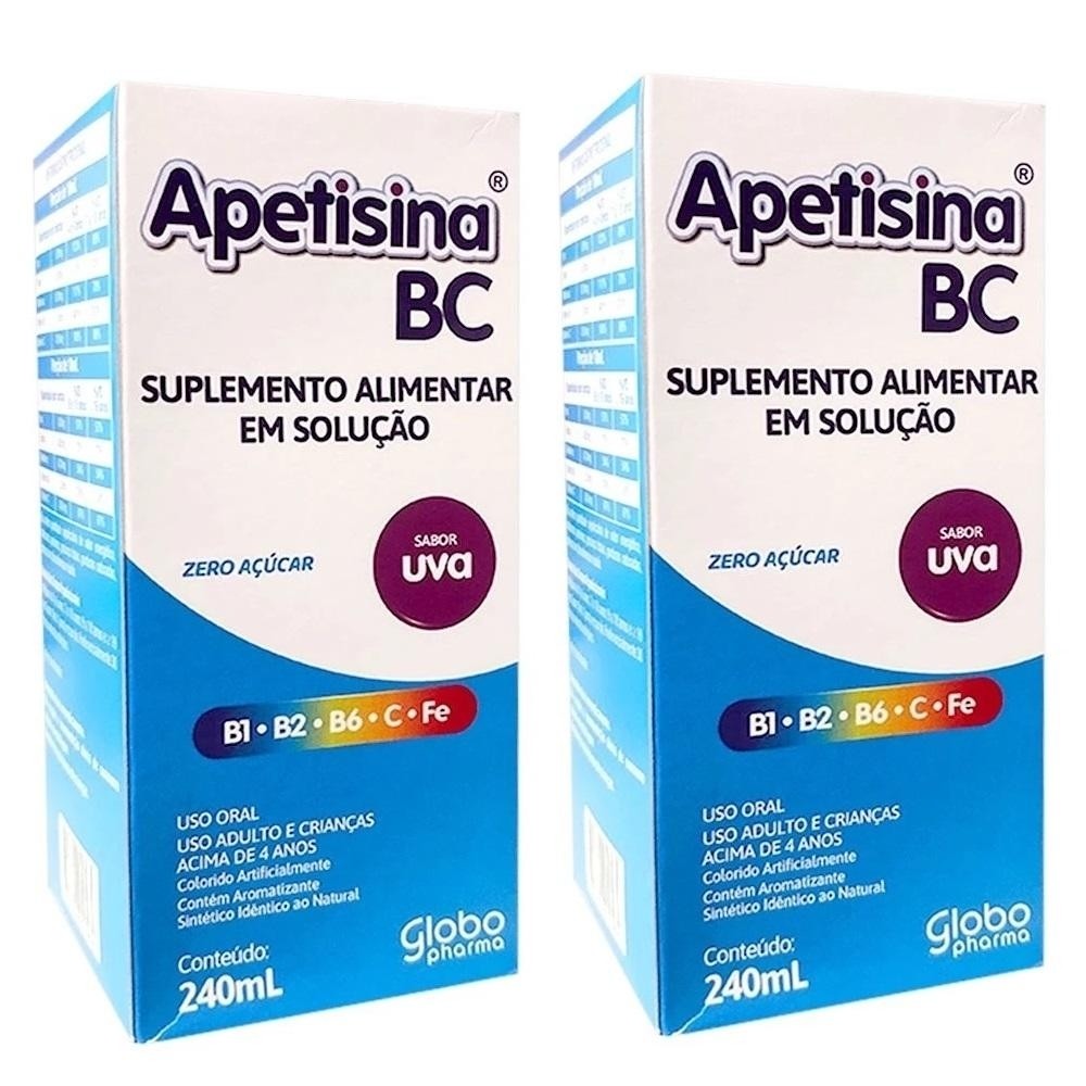 Kit 02 Apetisina Liquido 240ml Vitamina Estimulante de Apetite Apevitin ...