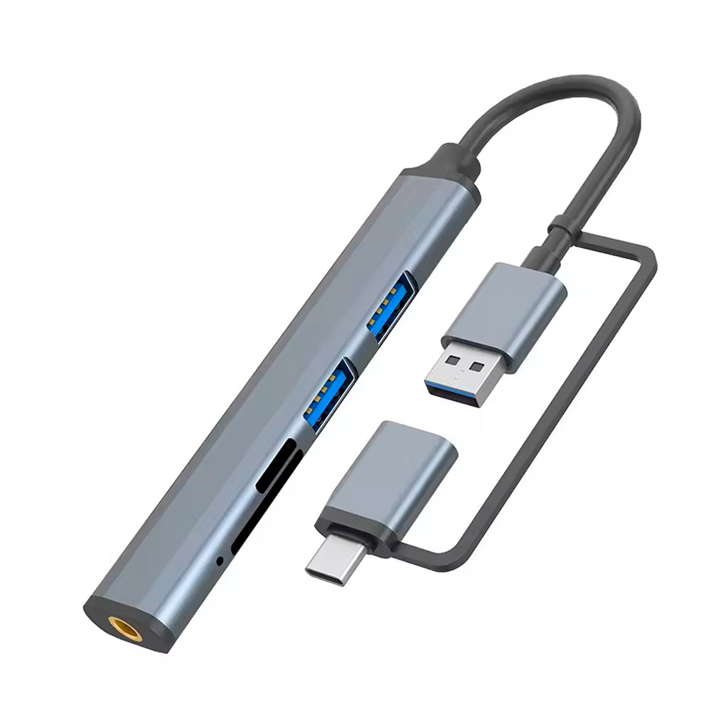 HUB Tipo C E USB Com Entrada Cartão SD e Micro SD USB e P2 | Shopee Brasil