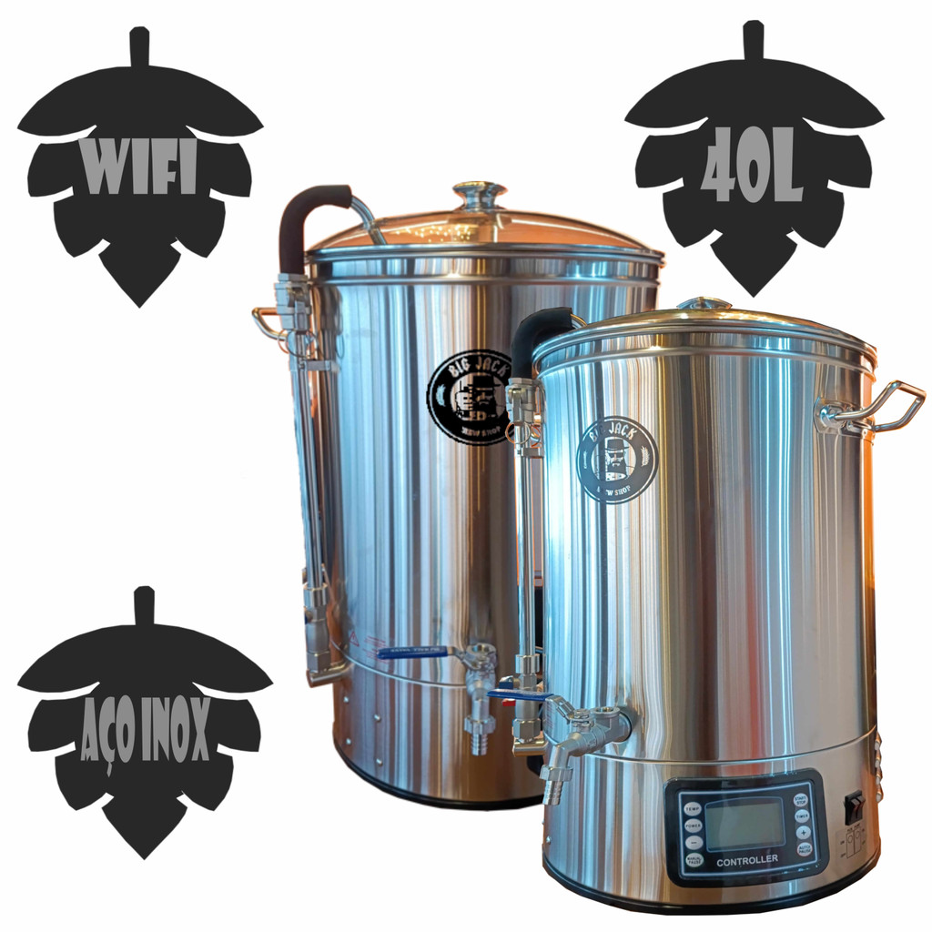 Microcervejaria Big Jack Single Vessel WiFi Panela Automatizada 40 Litros Beer Machine | Shopee ...