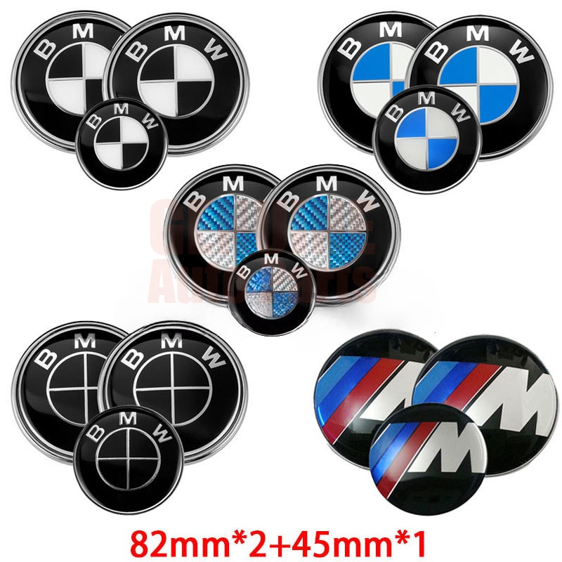 3 Pçs Para BMW E60 E39 E34 E46 E32 82mm Emblema Do Capô Dianteiro Carro ...