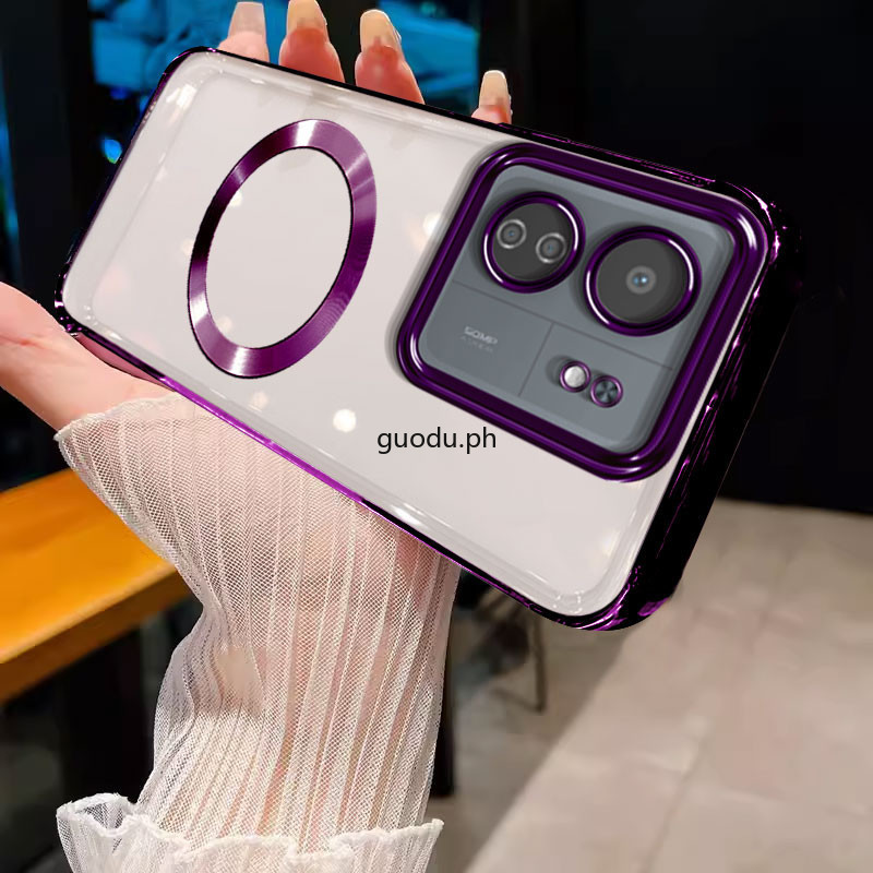 Invólucro REDMI 13C xiaomi poco c65 Caso De Telefone Borda Dourada Macia Transparente Pára ...