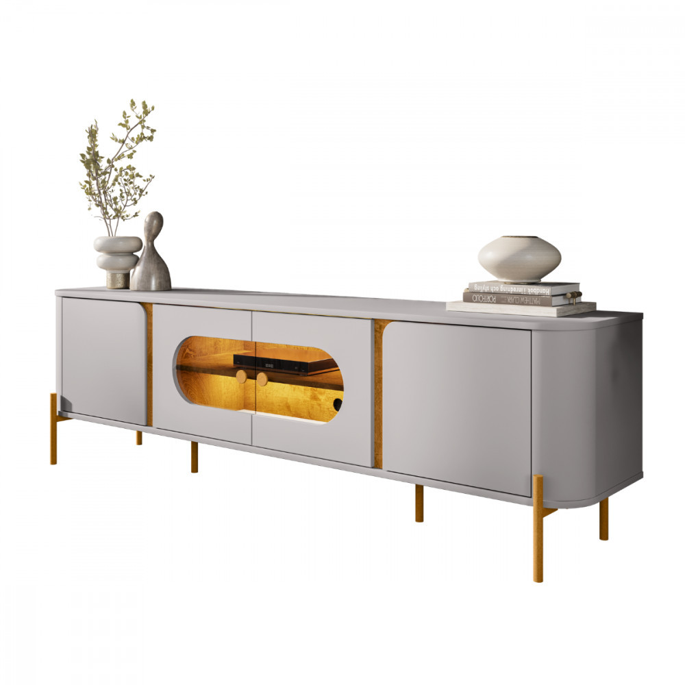 Rack Juquehy para TV até 75 Polegadas Naturalle Off White Bechara | Shopee Brasil