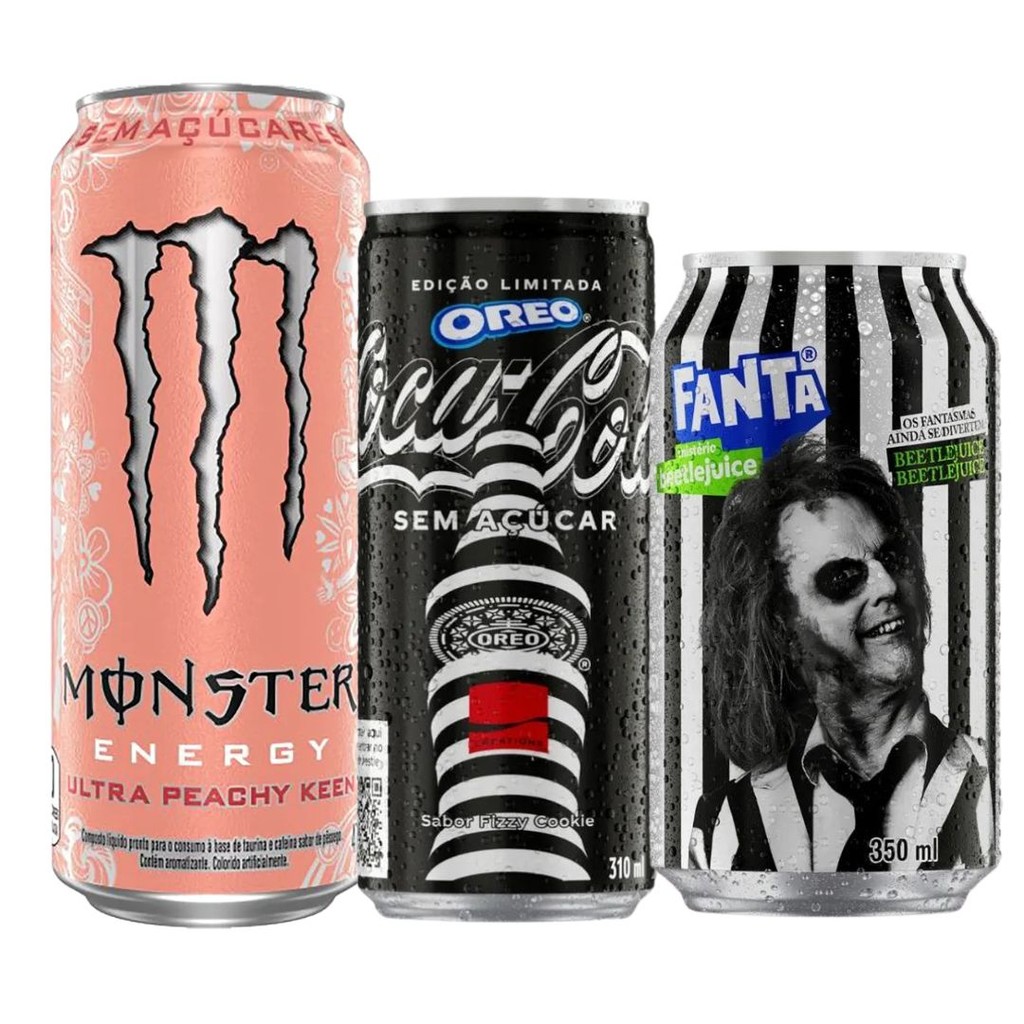 Kit Monster Ultra Peachy Keen 473ml + Fanta Mistério Beetlejuice 350ml ...