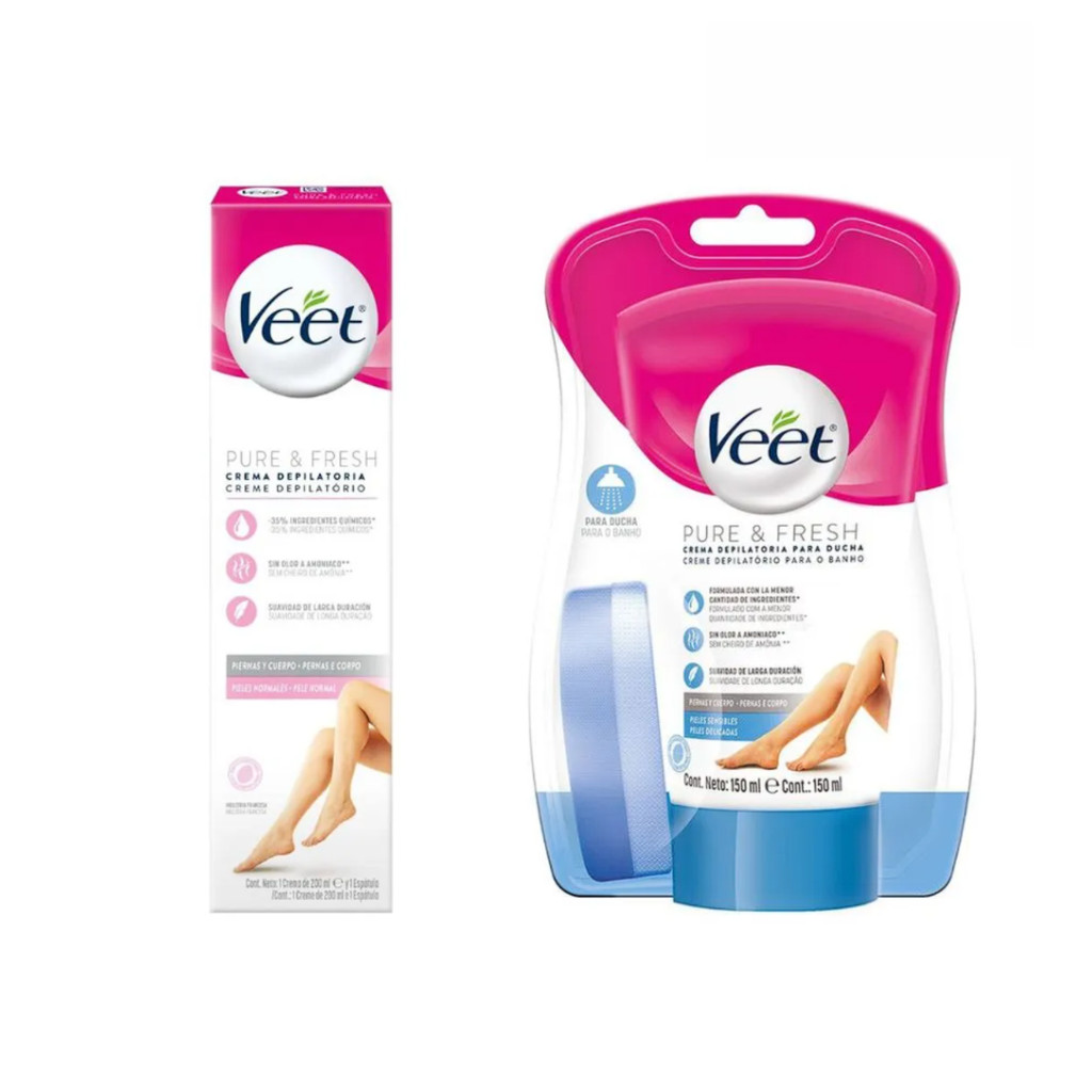 KIT com 1 VEET NORMAL 200ML + 1 VEET BANHO 150ML | Shopee Brasil