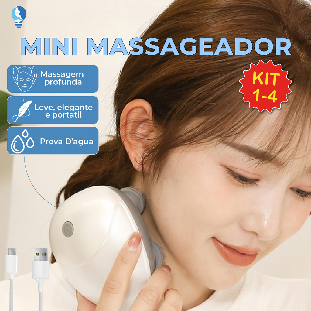 Mini Massageador Elétrico Portátil Recarregável USB a Prova Dágua ...