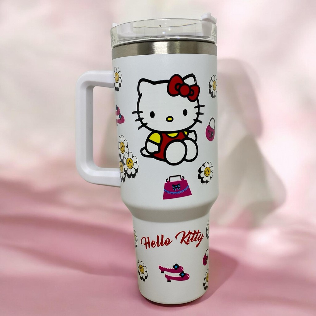 Copo Termico com Canudo Infantil Hello Kitty 1200ml | Shopee Brasil