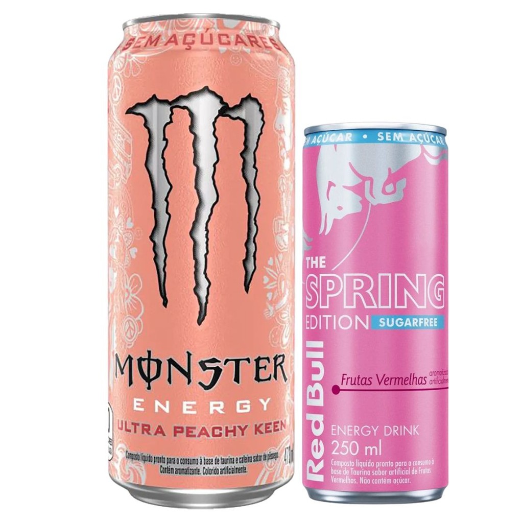 Kit Energético Monster Ultra Peachy Keen Pêssego 473ml + Red Bull ...