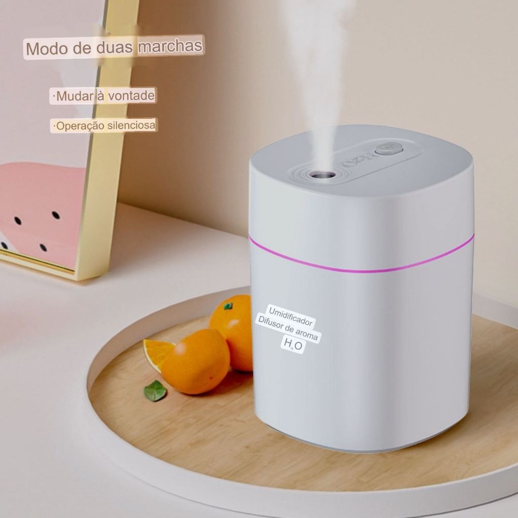 Mini umidificador de ar ultrassônico 200ml USB 3-6h P/ essencia base ...