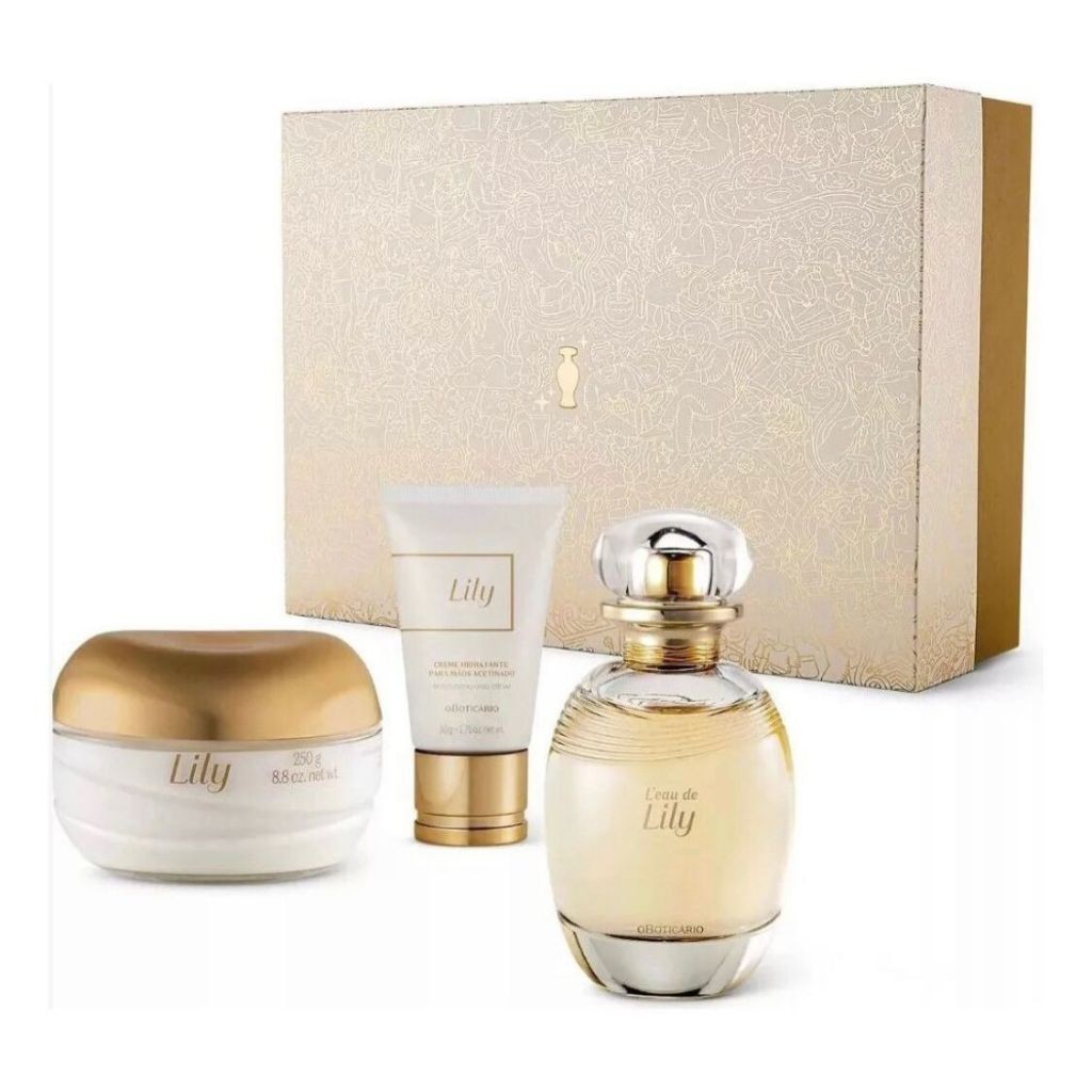 Kit Lili Creme E Perfume Acetinado Corpo E Mãos Hidratante Lily Lulli