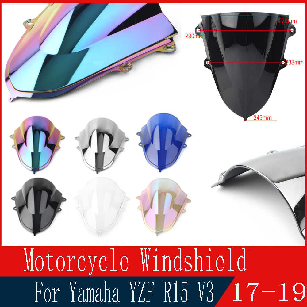 Pára-Brisa Para Yamaha YZF-R15 V3 2017 2018 2019 2020 Bolha Dupla ...