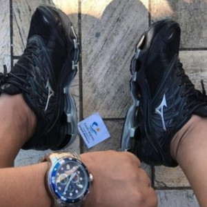 TENIS MIZUNO PRO 8 MASCULINO NOVIDADE PRETO AZUL PRATA CONFORTAVEL ...