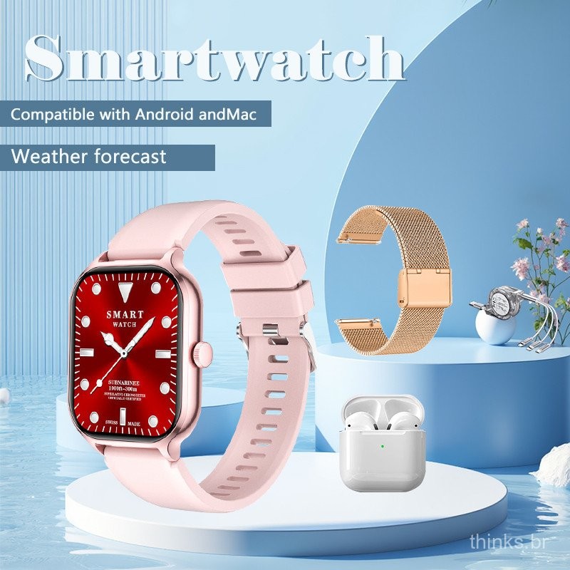 2025 Relógio inteligente Bluetooth Chamada de 2,02 polegadas Strap + fones de ouvido Bluetooth ...