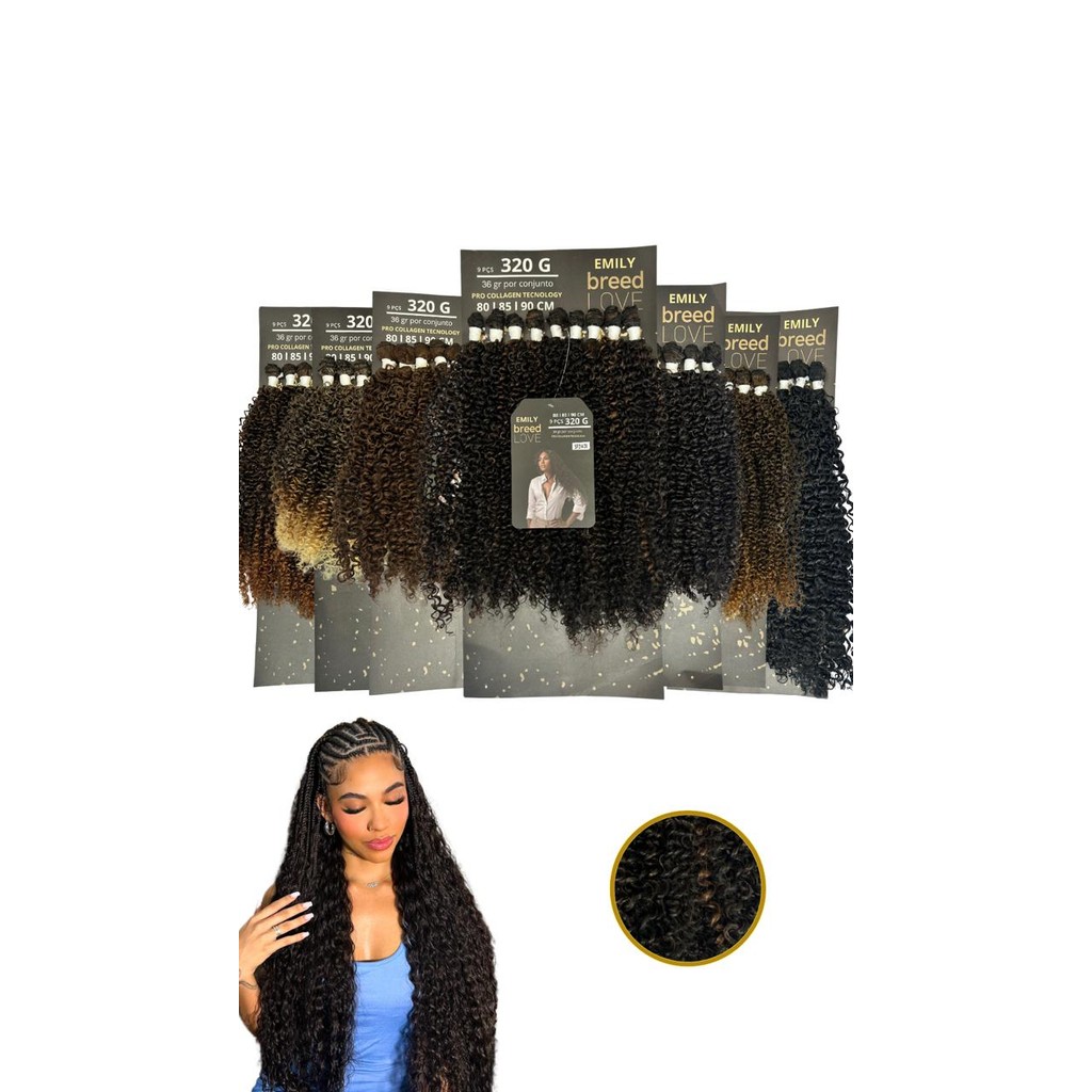 CABELO BIO ORGÂNICO CACHEADO EMILY 80/85/90CM 320G TELA | Shopee Brasil