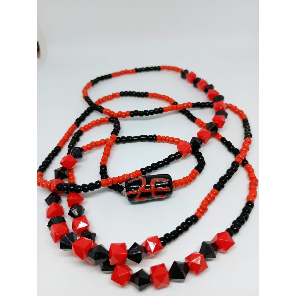 Guia de exu com firma personalizada vermelho e preto umbanda candomblé ...